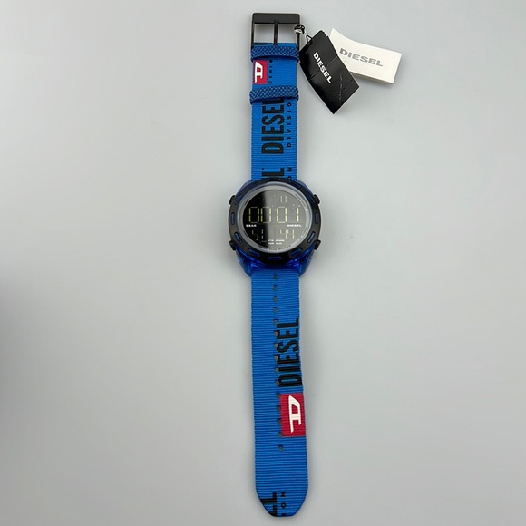 Diesel | Accessories | Diesel Crusher Digital Blue Nylon Watch | Poshmark
